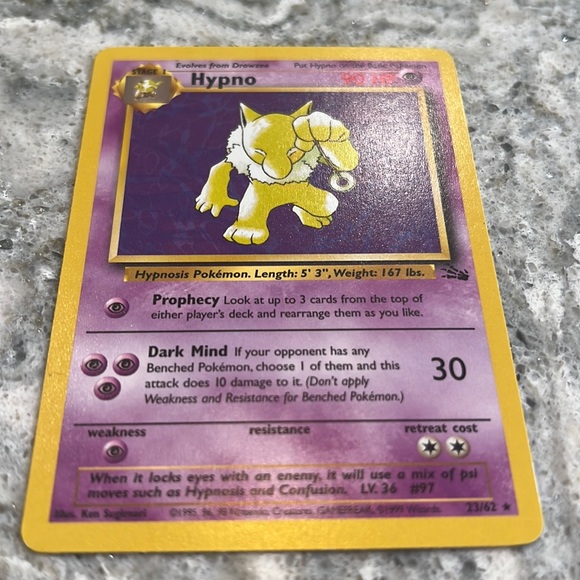 Pokemon | Other | Rare Hypno Pokmon Card 2362 | Poshmark
